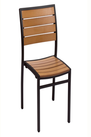 Largo Outdoor Aluminum Side Chair, Synthetic Teak : Chairs Direct Seating